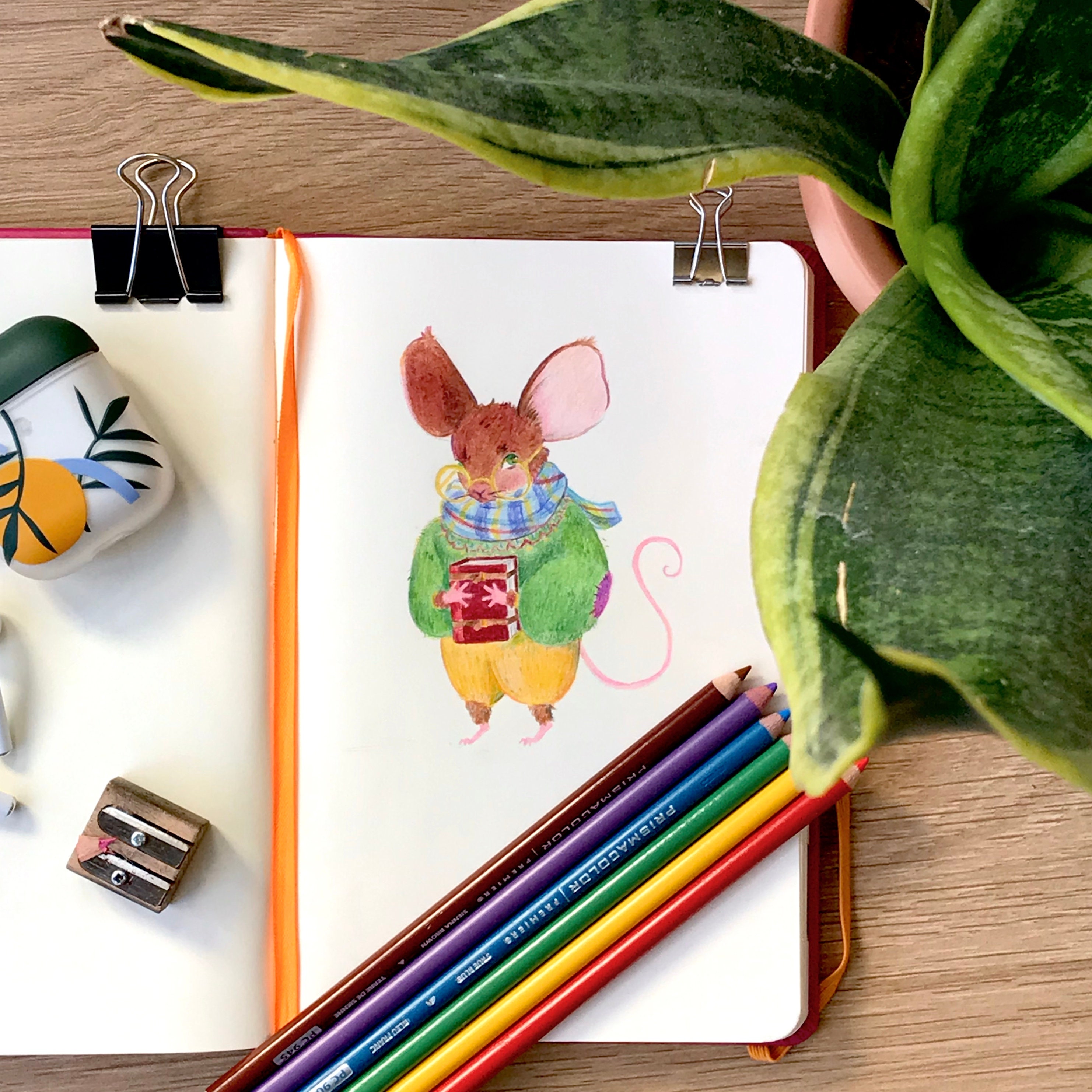 Book Mouse Illustration Sketch | Etsy