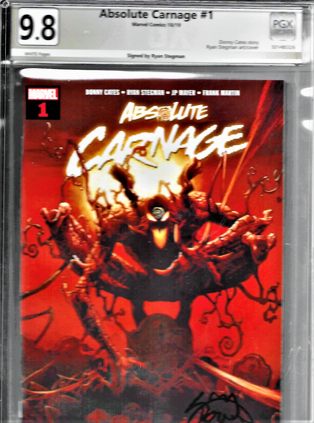 Absolute Carnage 1st Issue 10/2019 Signed by Ryan Stegman artist PGX 9. ...