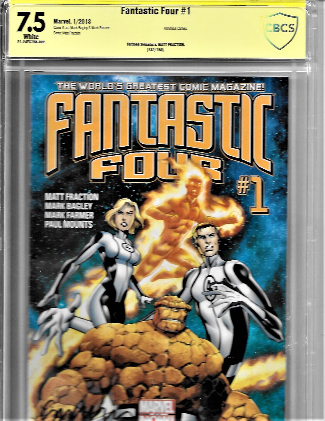 Fantastic Four 1st Issue/ Marvel 2013 Signed by Matt Fraction 32 of ...