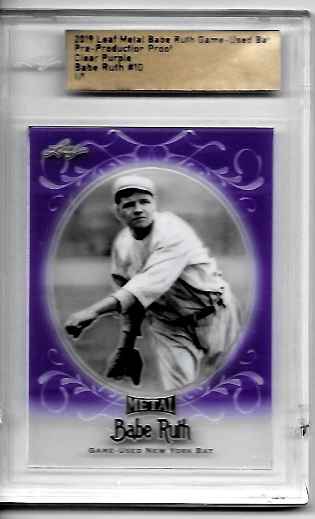 Babe Ruth 2019 Pre-production Proof Card10 Leaf Sealed 1 of 1 Purple ...