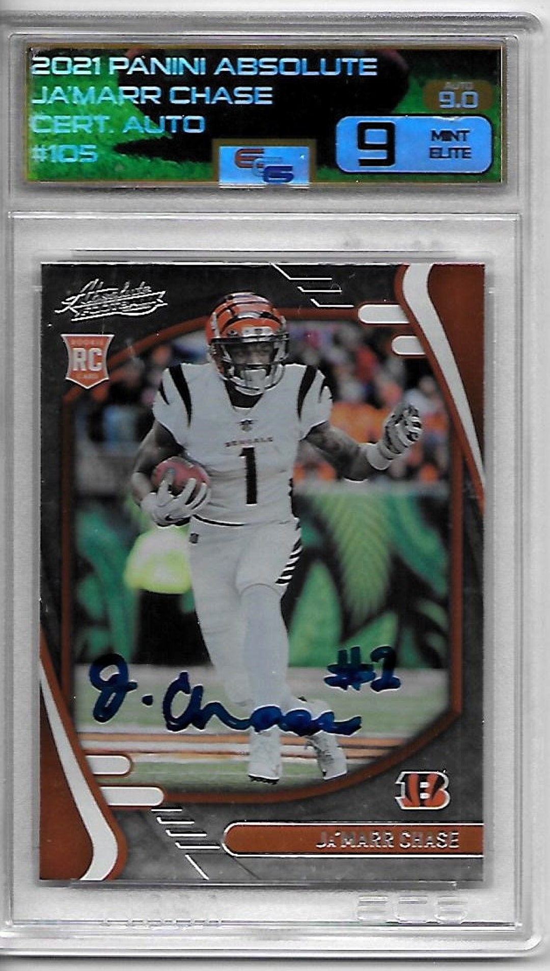 Ja' Marr Chase 2021 Autograph Panini Absolute 105 ECG 9 MINT Auto 9 - Etsy