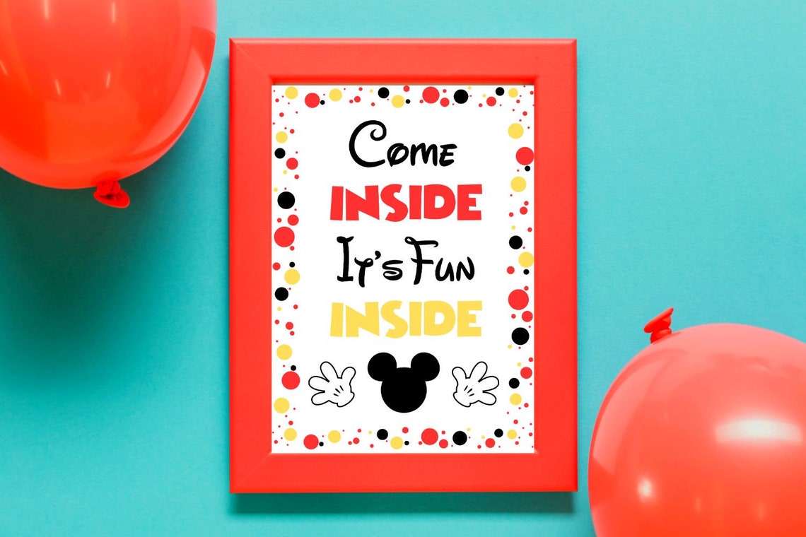 INSTANT DOWNLOAD/ Printable Mickey Mouse Party Signs/ 5x7 and 8x10 - Etsy