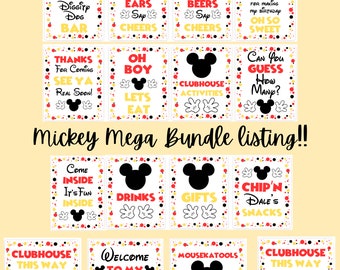 INSTANT DOWNLOAD/ Printable Mickey Mouse Party Signs/ 5x7 and 8x10 - Etsy
