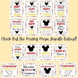 INSTANT DOWNLOAD/ Printable Mickey Mouse Party Signs/ 5x7 and 8x10 - Etsy