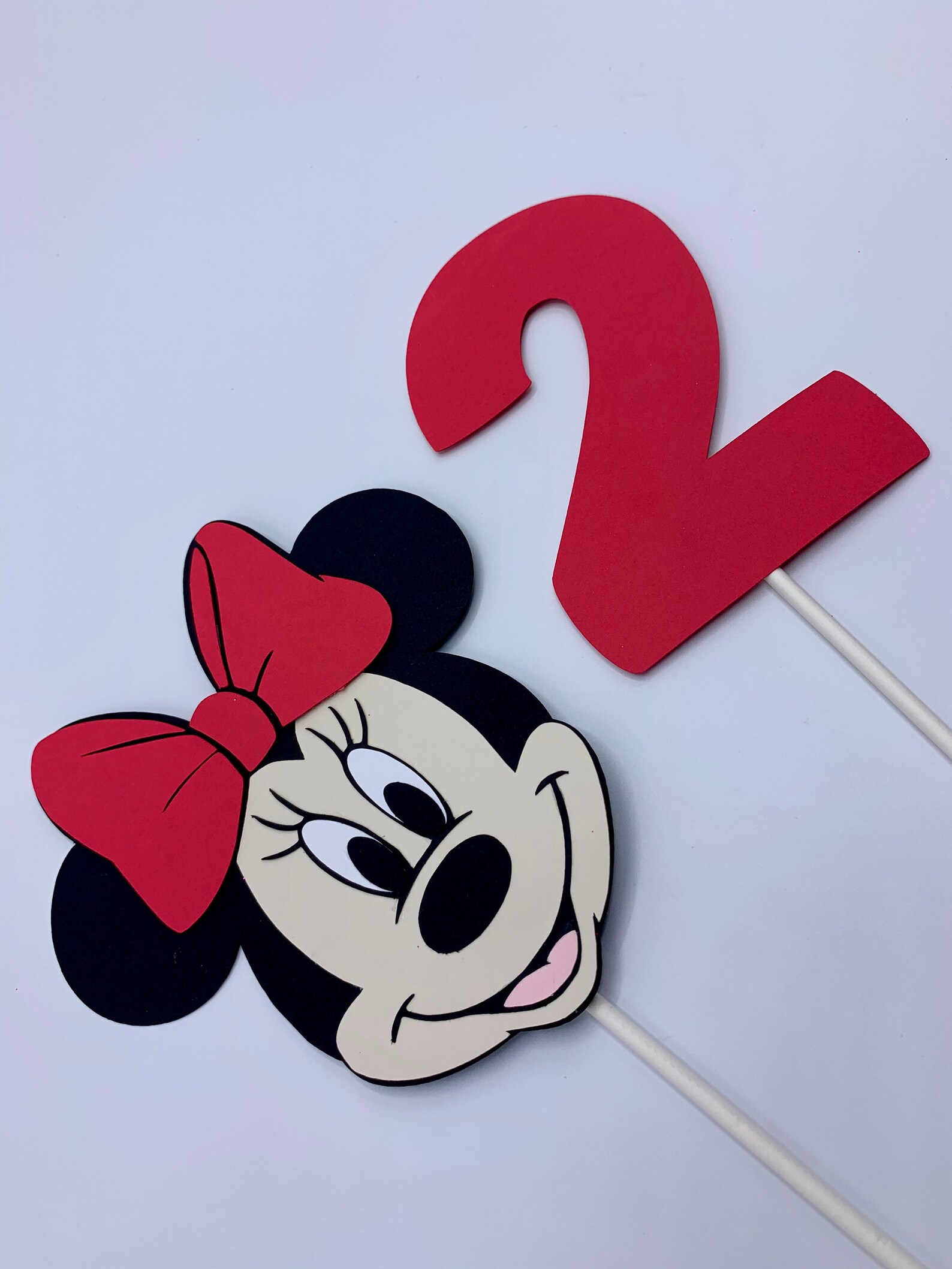 Minnie Mouse Cake Topper Set With Age/minnie Mouse - Etsy