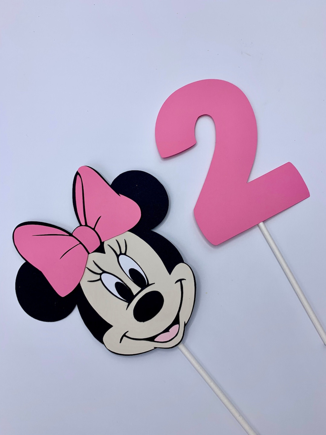 Minnie Mouse Cake Topper Set With Age/minnie Mouse Topper/disney Cake ...