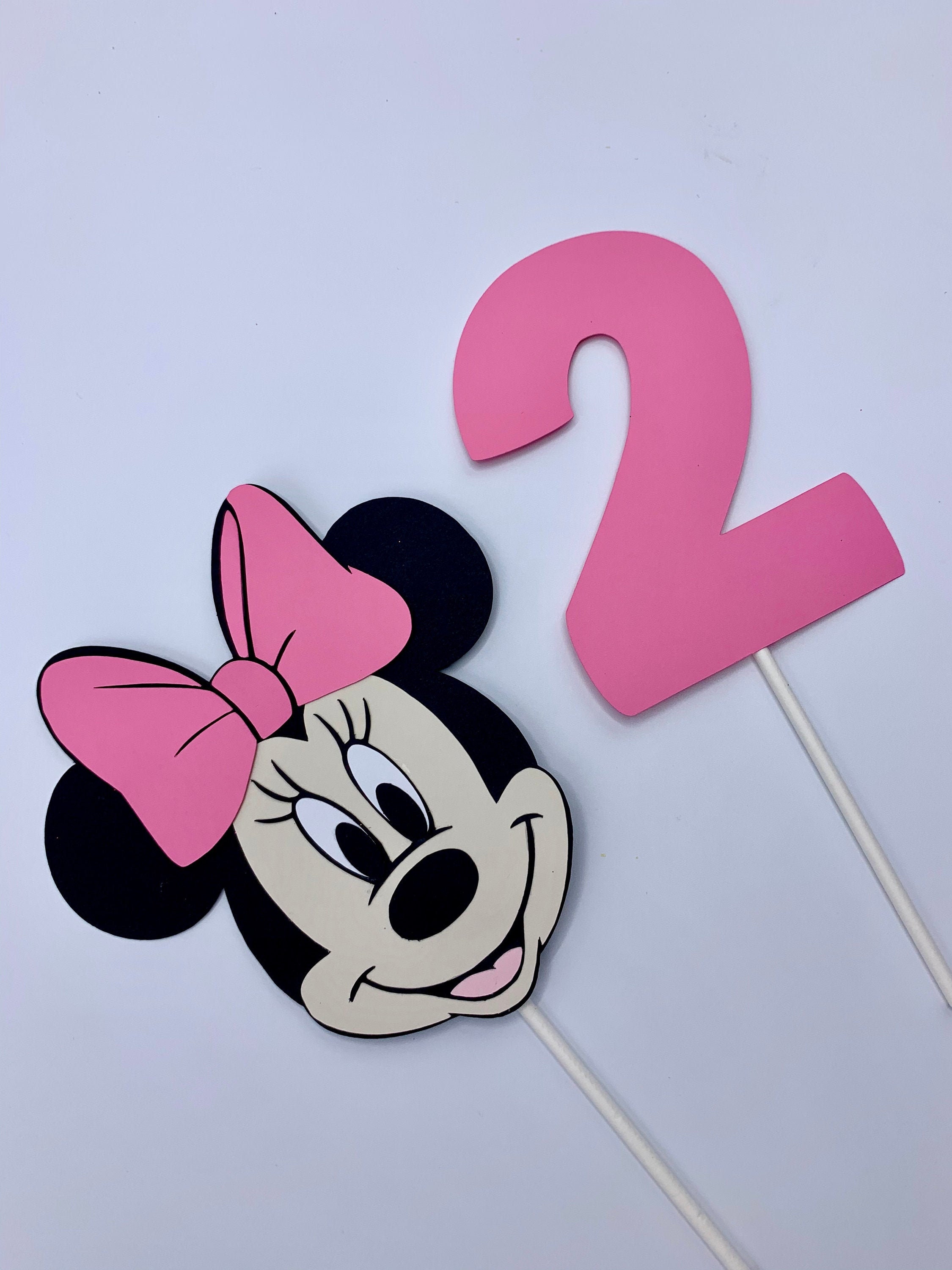 Minnie Mouse Cake Topper Set With Age/minnie Mouse - Etsy