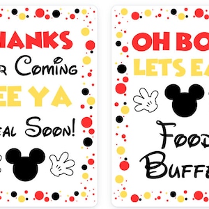 INSTANT DOWNLOAD/ Printable Mickey Mouse Party Signs/ 5x7 and 8x10 - Etsy