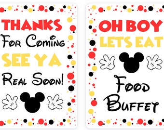 Mickey Mouse Party Printable Signs