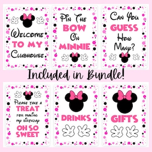 INSTANT Download/printable Minnie Mouse Party Signs LARGE Bundle ...