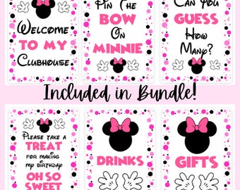 INSTANT DOWNLOAD/ Printable Minnie Mouse Party Signs/ 5x7 and 8x10 - Etsy