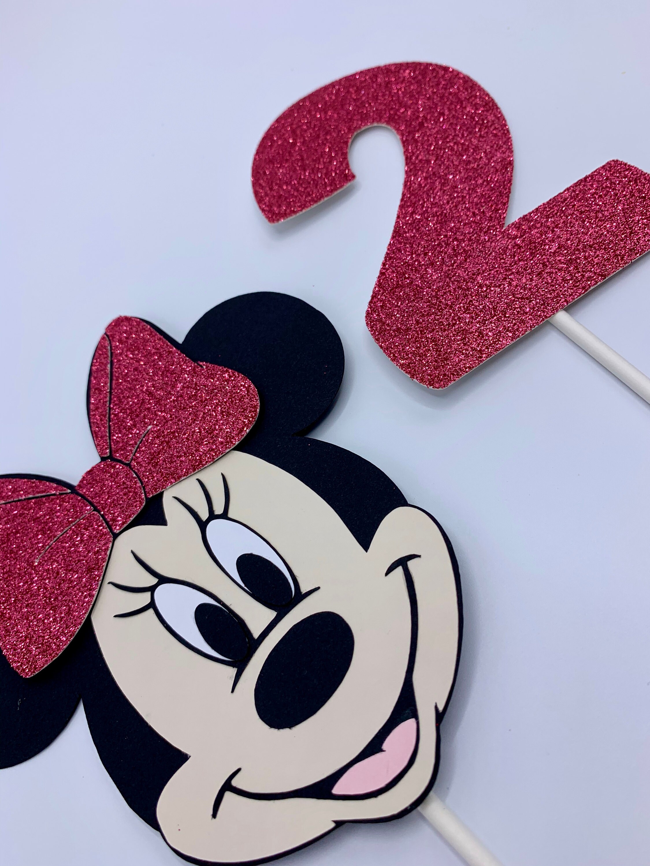 Minnie Mouse Cake Topper Set With Age/minnie Mouse - Etsy