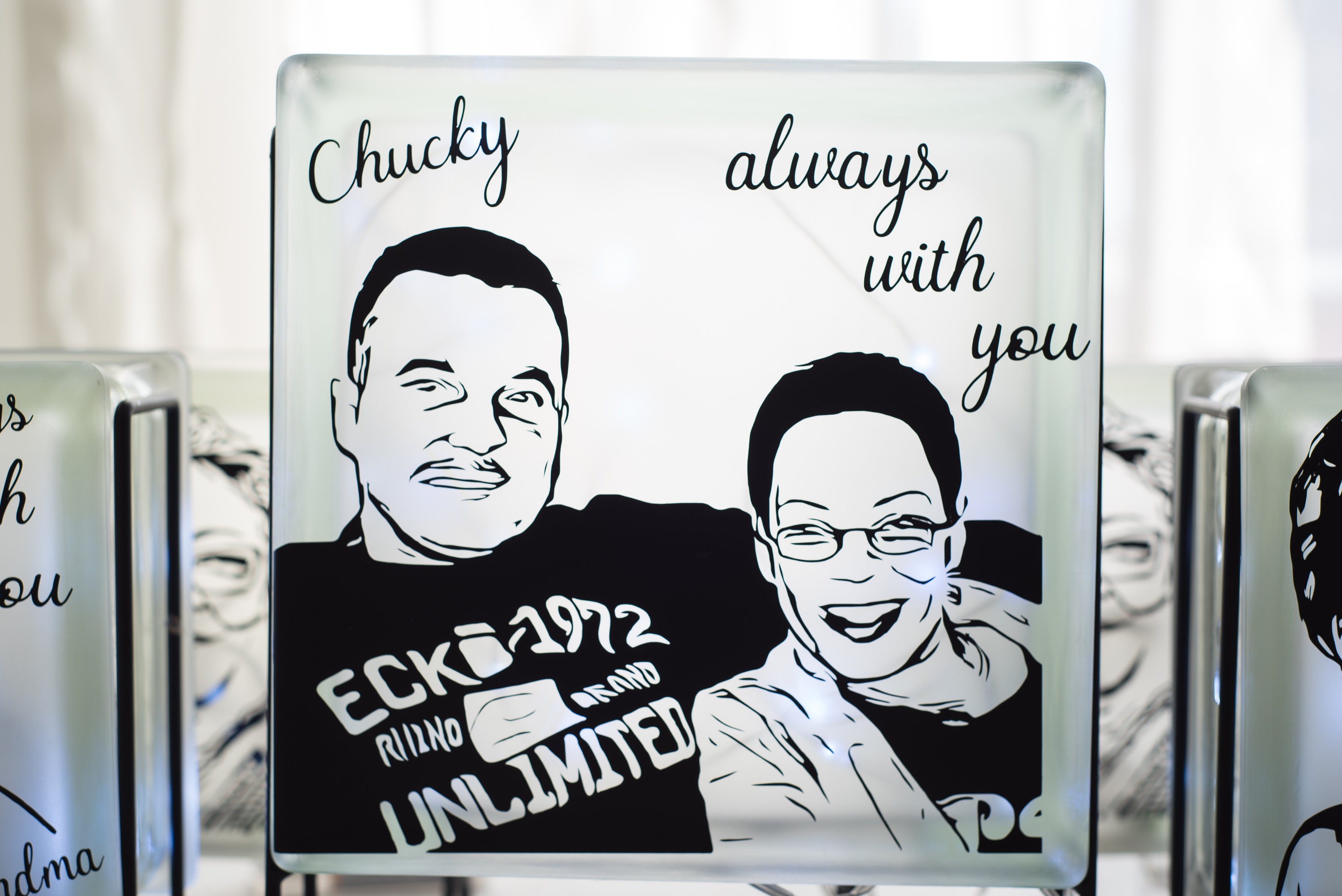 Lighted Memorial Glass Block / Etched Glass Block / Personalized Glass ...