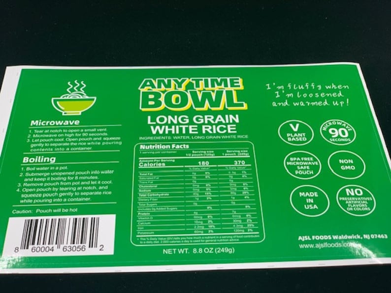 Instant Rice in 90 Seconds, Cooked Fluffy Long Grain White Rice, 8.8oz ...