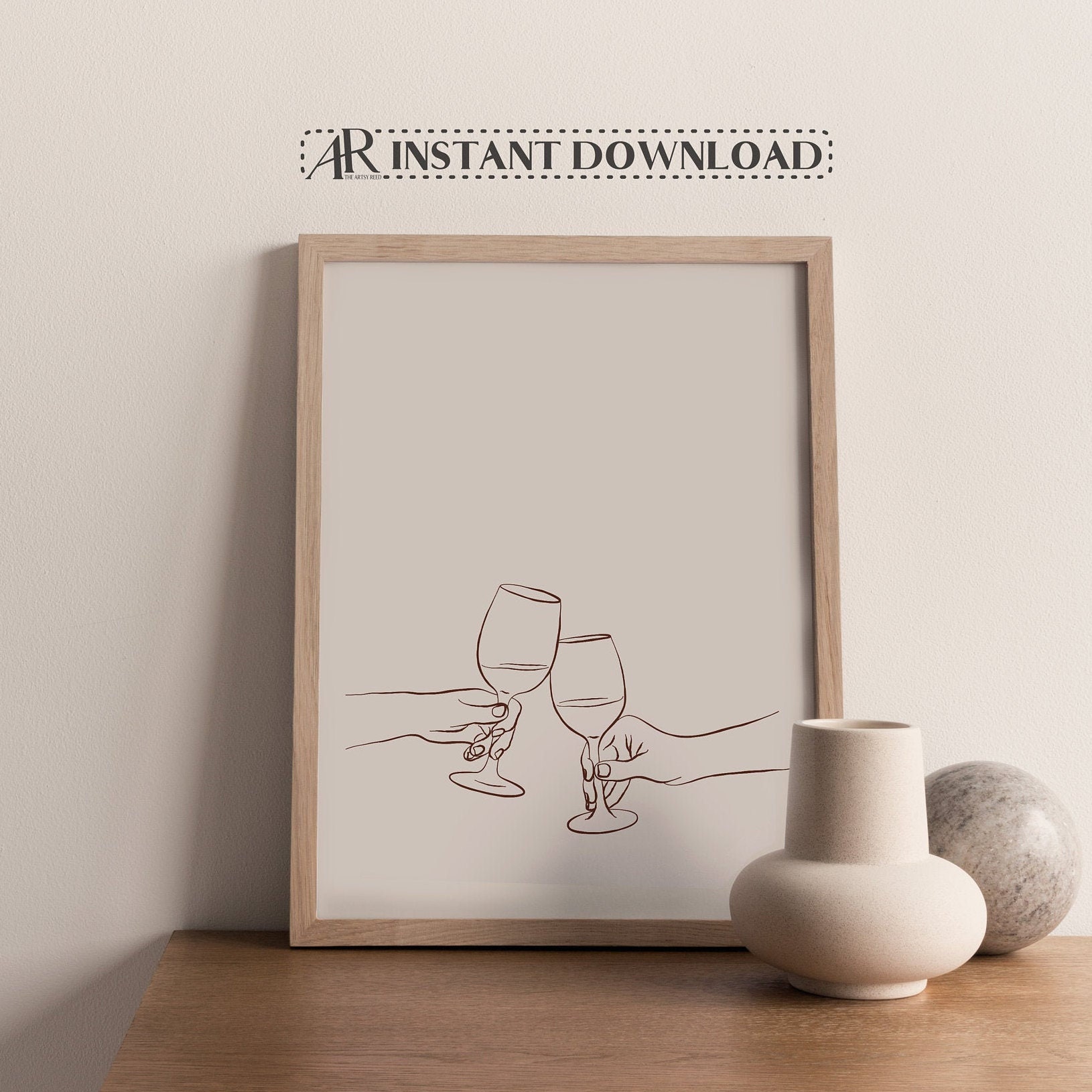 Wine Art Print Fine Line Art Drinks Cheers Line Drawing | Etsy