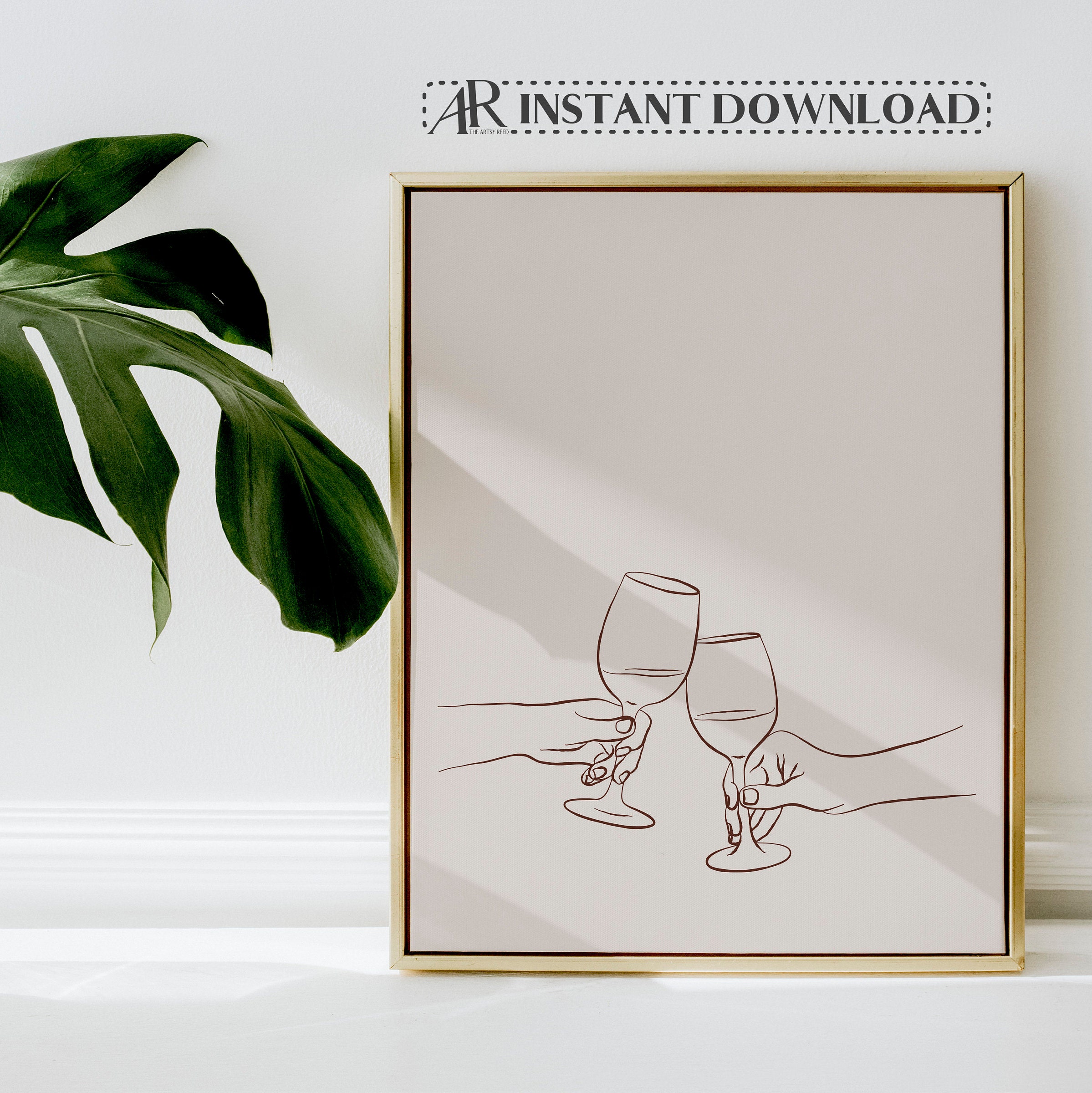 Wine Art Print Fine Line Art Drinks Cheers Line Drawing | Etsy