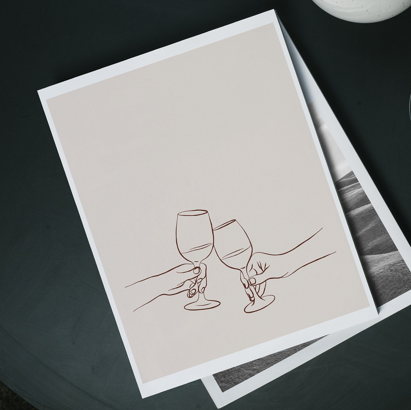 Wine Art Print Fine Line Art Drinks Cheers Line Drawing | Etsy