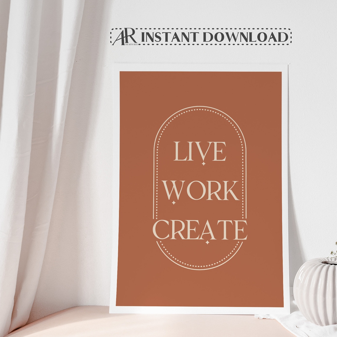Live Work Create Inspirational Quotes Typography - Etsy