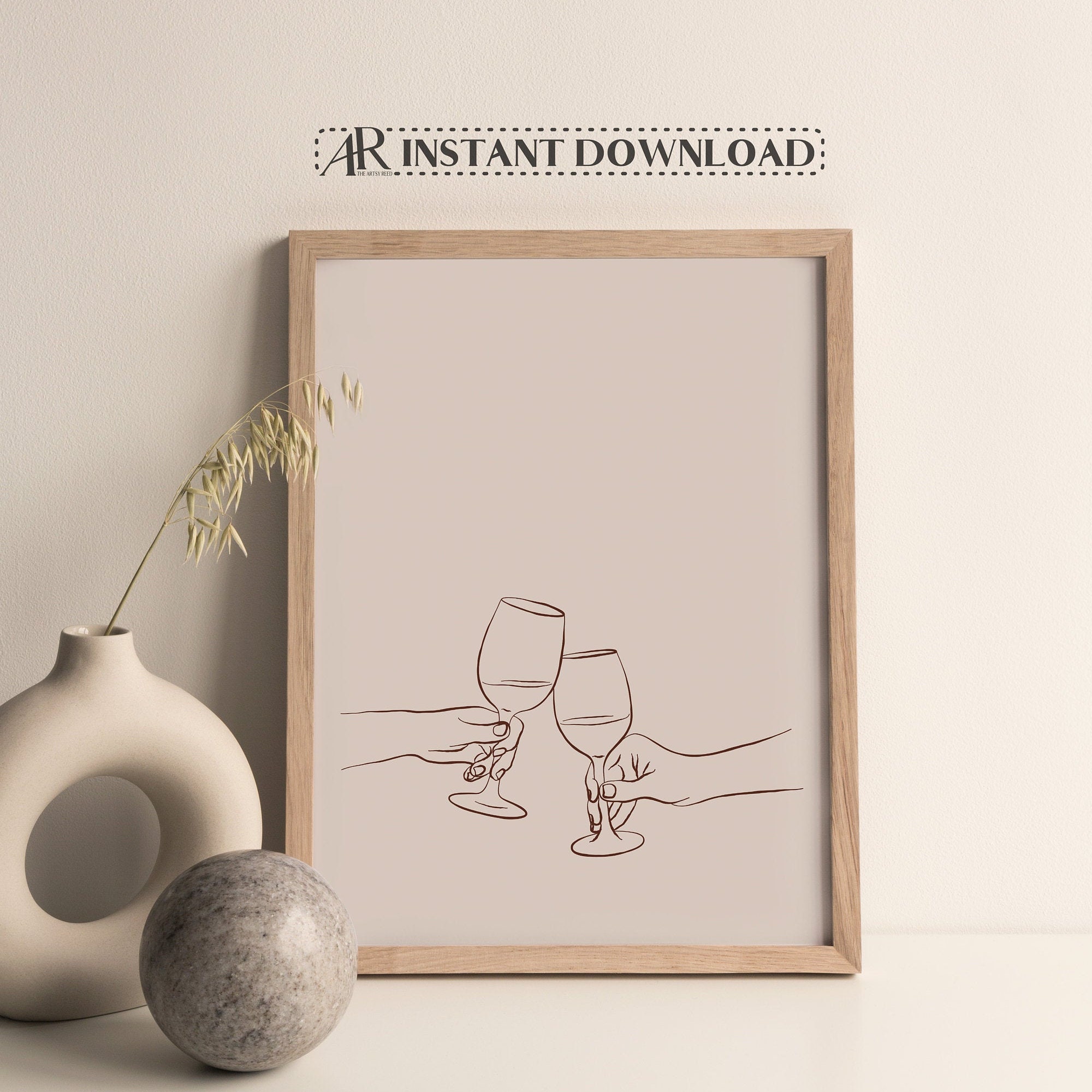 Wine Art Print Fine Line Art Drinks Cheers Line Drawing | Etsy