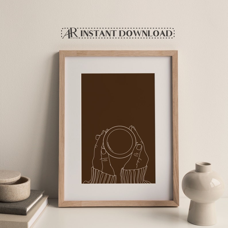 Coffee Poster Coffee Art Print Fine Line Art Coffee Art - Etsy
