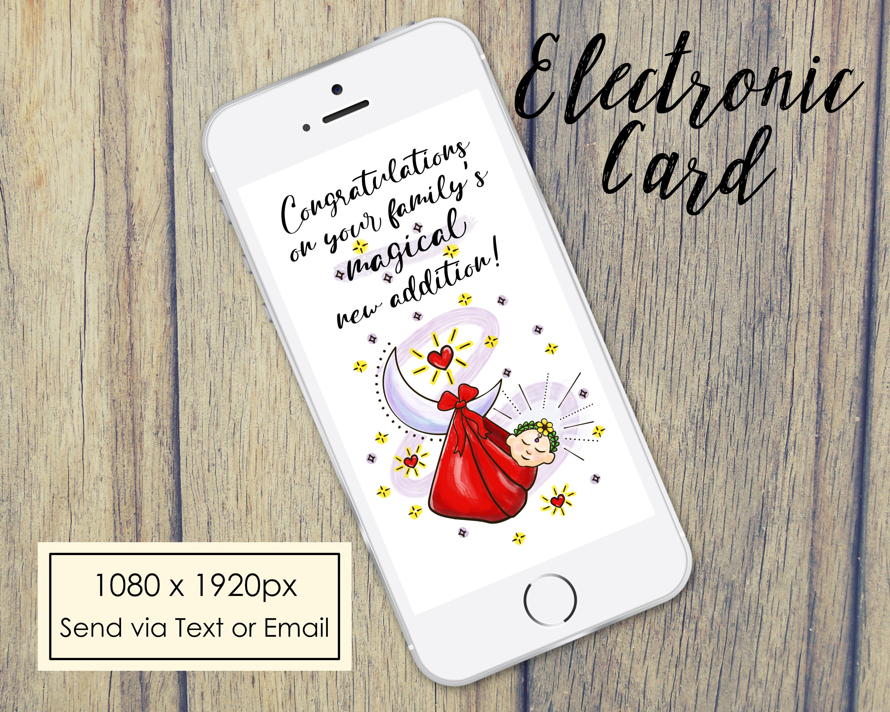 New Baby Electronic Greeting Card. E-Card. Digital Card. | Etsy
