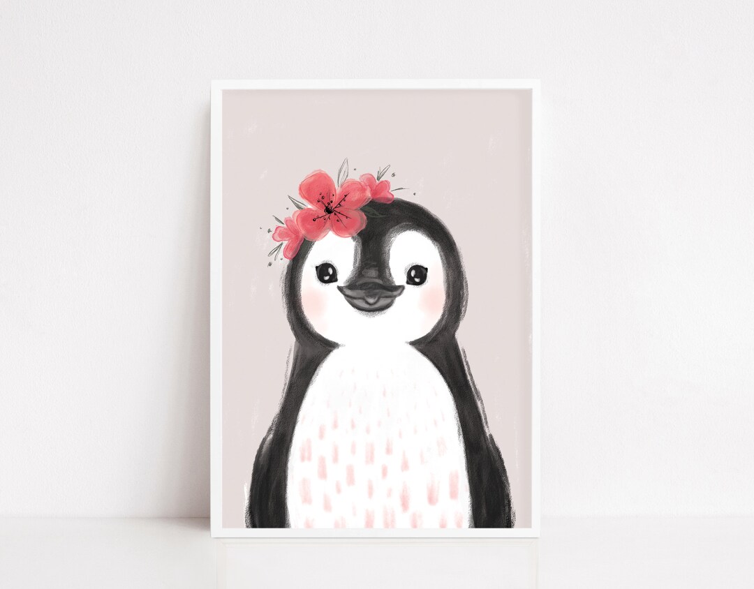 Penguin Print, Personalised Penguin Print, Penguin Art, Penguin ...