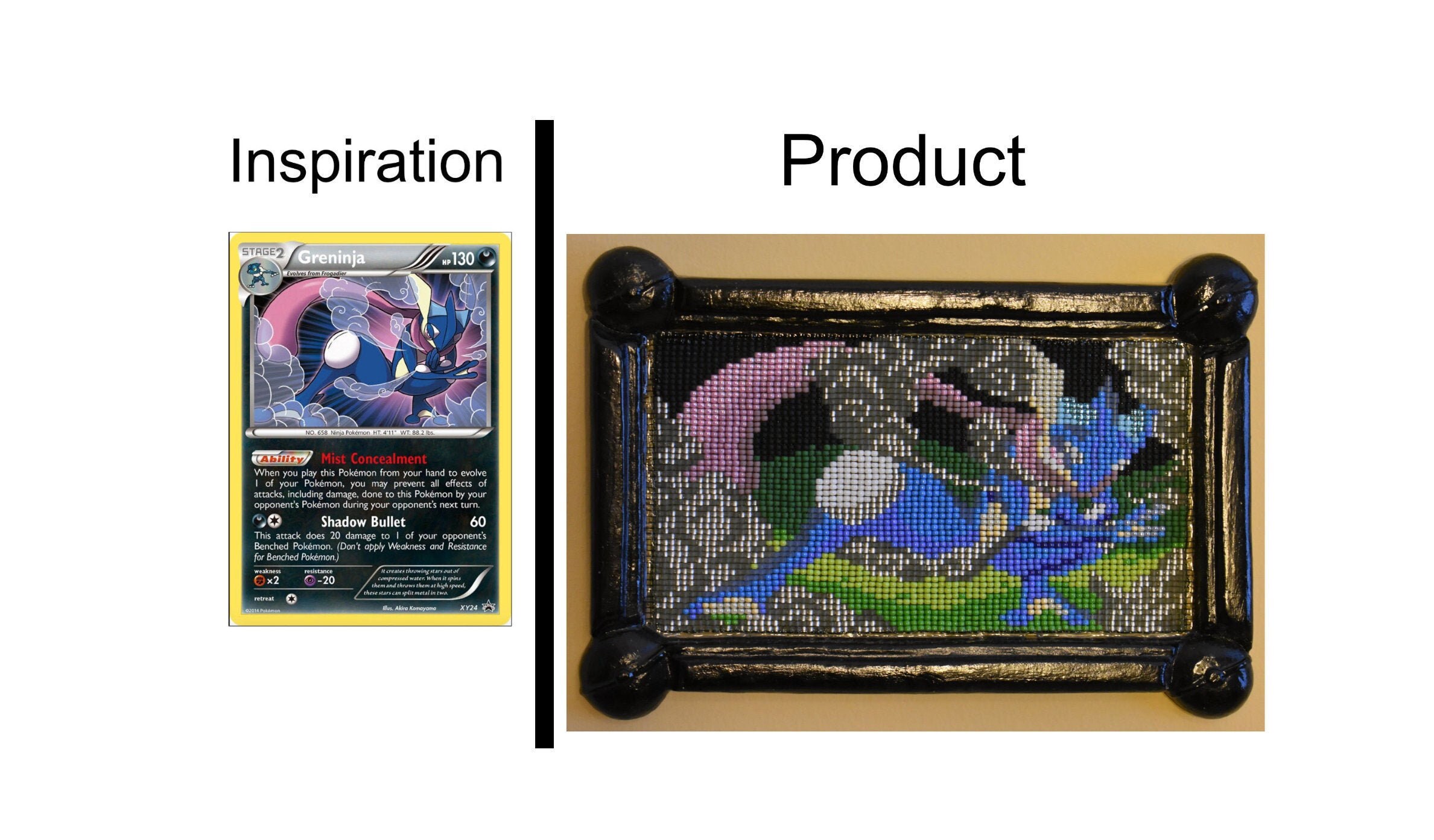 Greninja Pokemon Bead Weaving Pixel Art Wall Art - Etsy