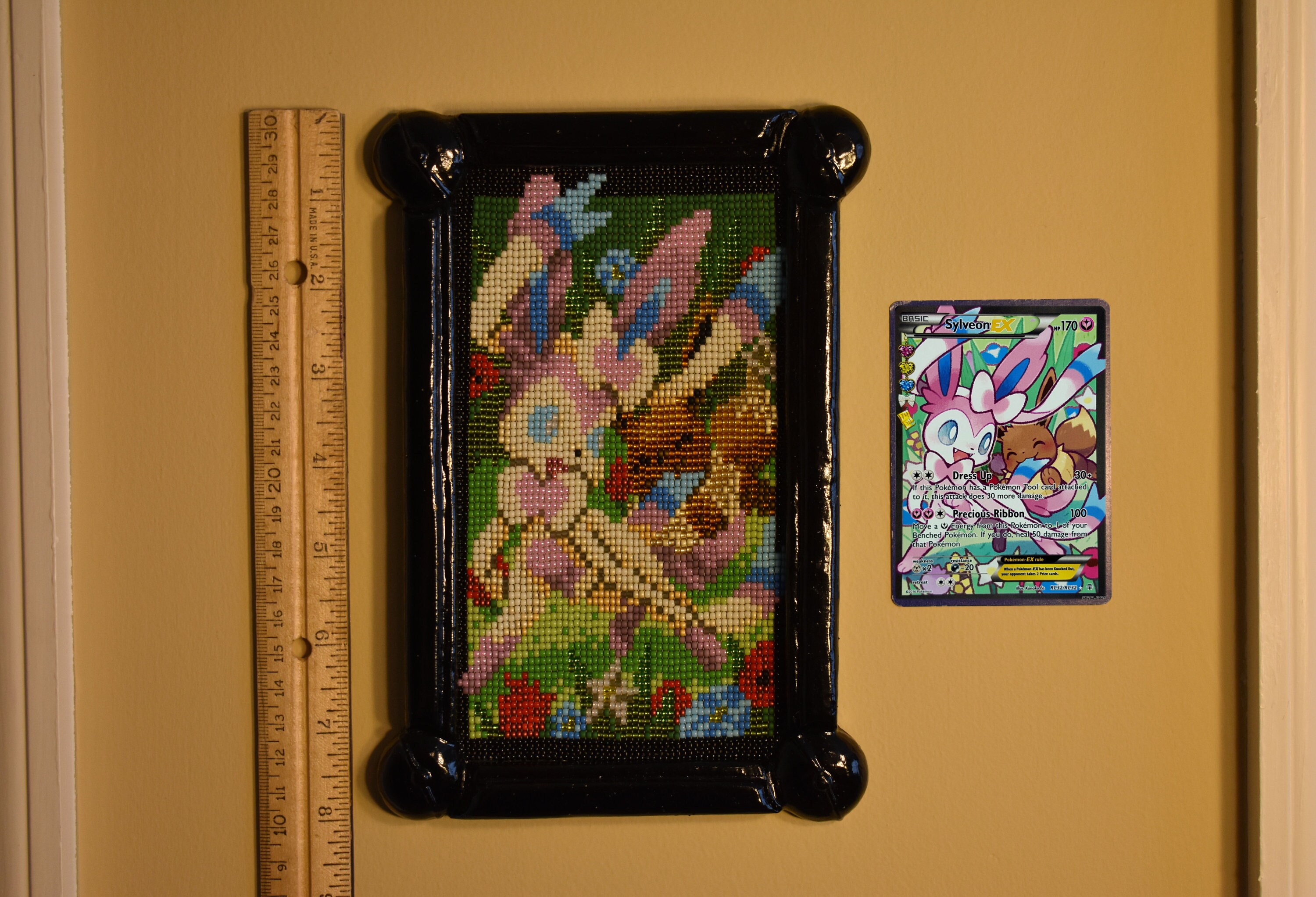 Sylveon & Eevee Pokemon Bead Weaving Pixel Art Wall Art 2021 - Etsy