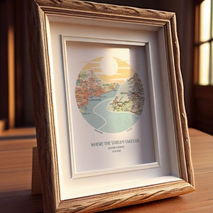 Personalized Journey Map™ Print: 2-8 Locations Mountain Wall Art Custom ...