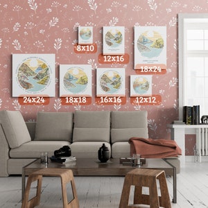 Personalized Journey Map™ Print: 2-8 Locations Mountain Wall Art Custom ...