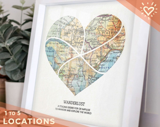 Heart Map - Etsy
