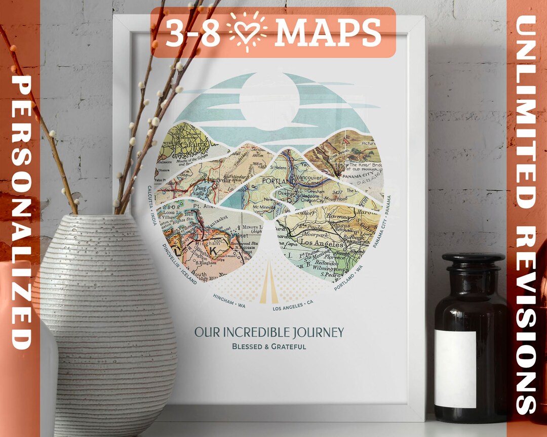 Personalized Map Art Travel Home Decor Gift Ideas Custom Wanderlust ...