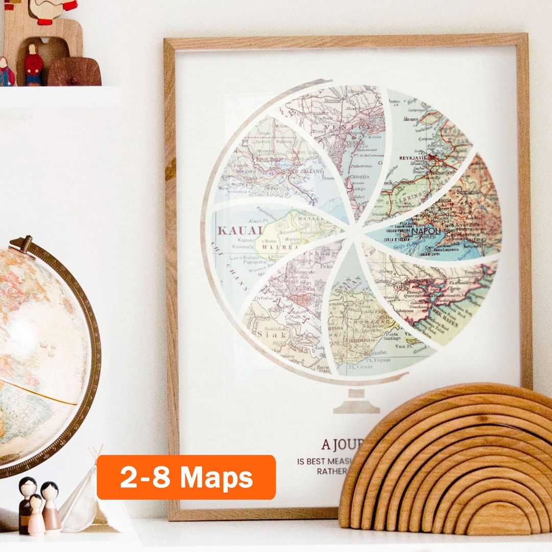 Mid Century Globe Map - Personalized Gifts for Him - Custom Canvas ...
