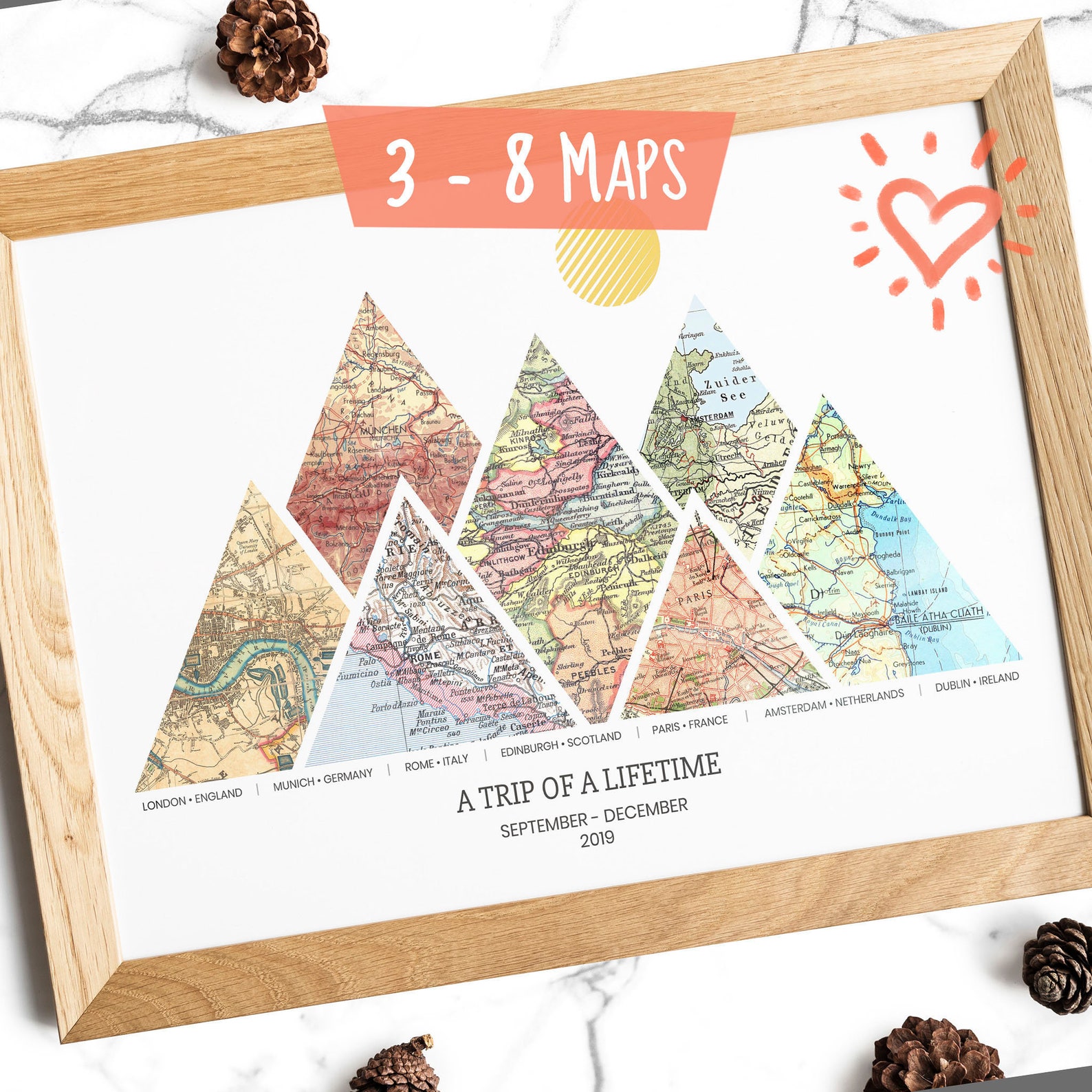 Personalized Milestones Map™ Print Framed or Canvas London - Etsy