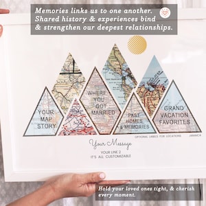 Personalized Milestones Map™ Print: 3-13 Locations Mountain Wall Art ...