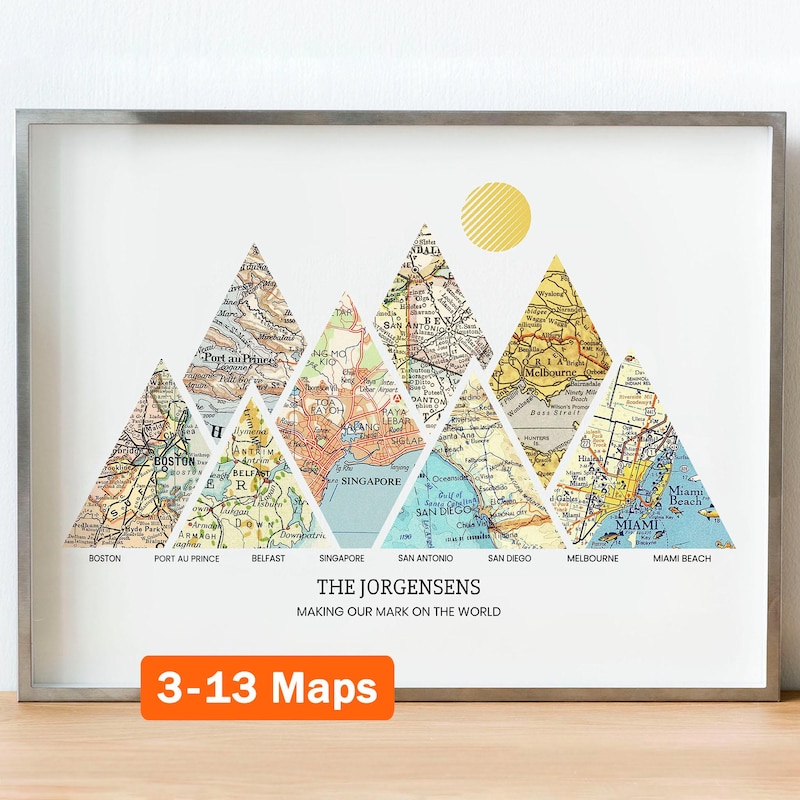 Modern Travel Map - Etsy