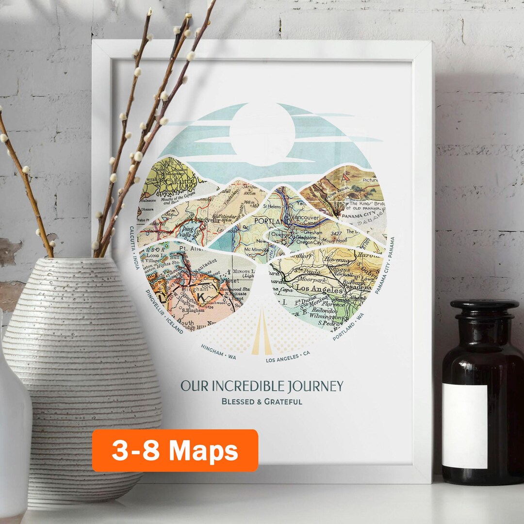 Custom Wanderlust™ Housewarming Gift Map Print Roadtrip, Moving Present ...