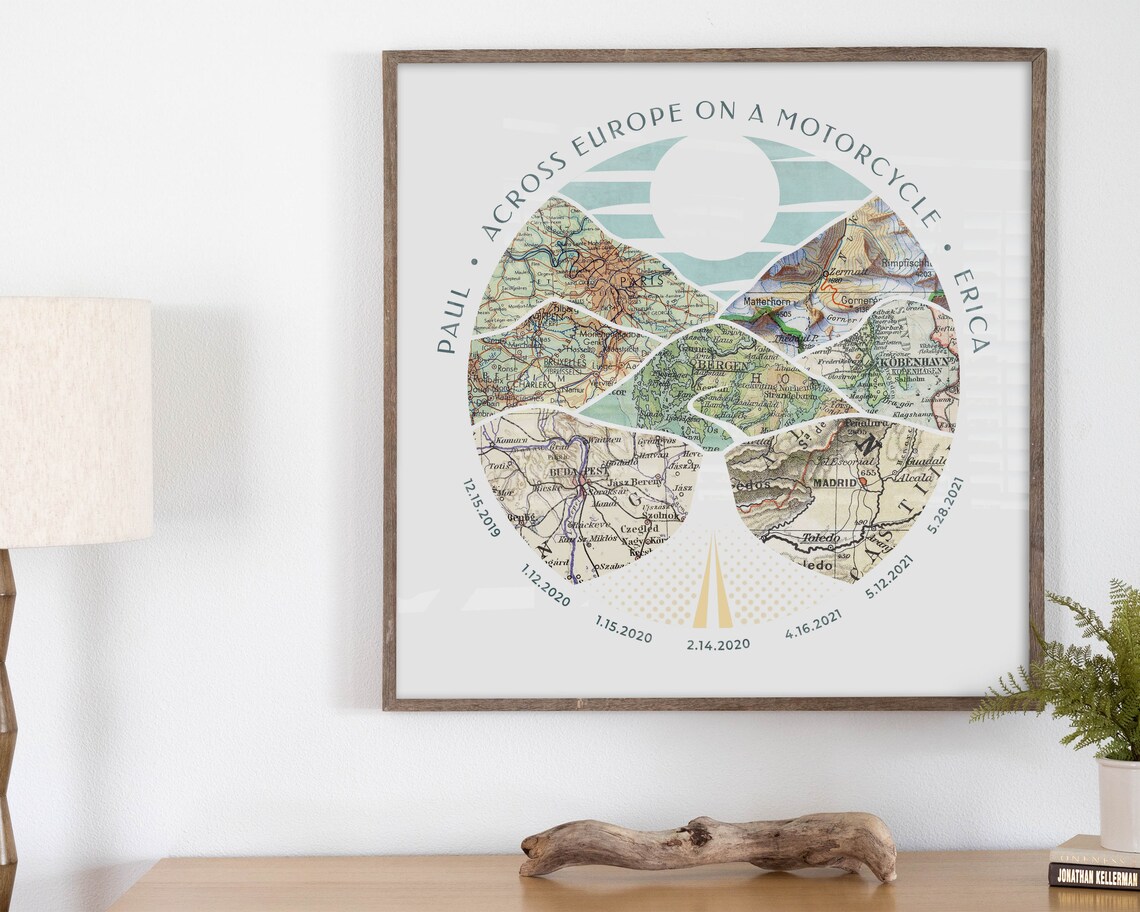 Customizable Wanderlust Roadtrip™ Map: Birthday Gift for Your - Etsy