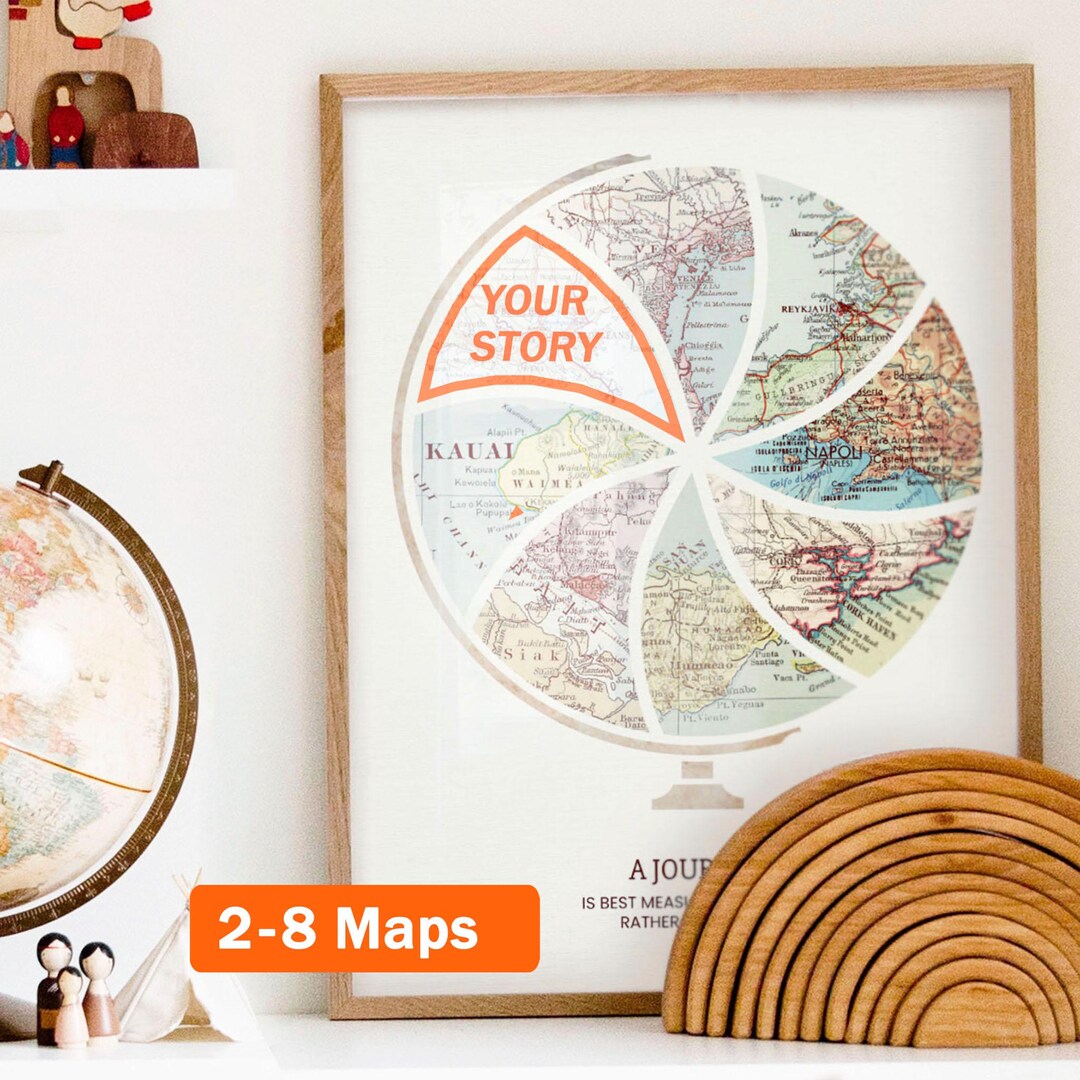 Custom Terra Carta Map Print! Wedding Anniversary Gift Personalized ...