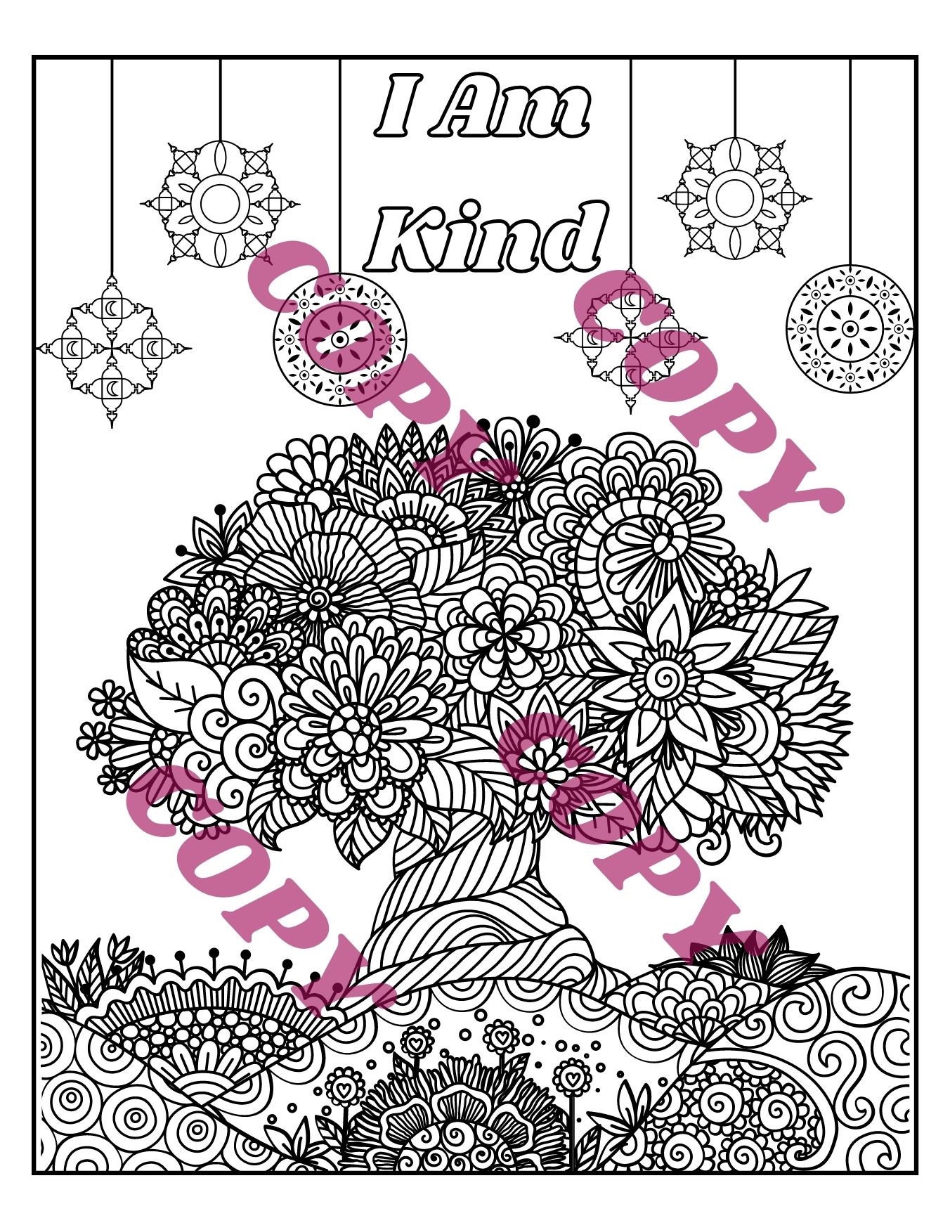Affirmation Mantra Coloring Pages Mandala Designs With Motivational ...