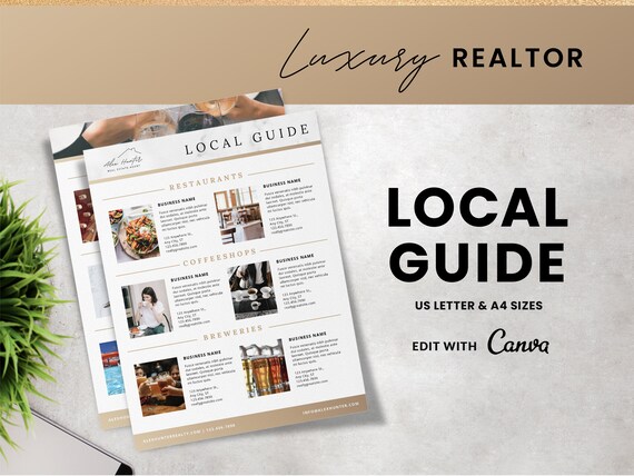 Realtor Local Guide Luxury Gold Template Realtor Template | Etsy