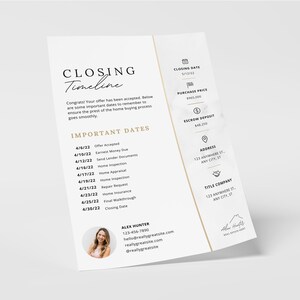Real Estate Agent Closing Timeline | Gold Luxury Realtor Template ...
