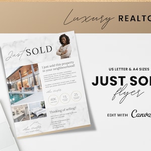 Real Estate Agent Just Sold Flyer | Gold Luxury Realtor Template ...