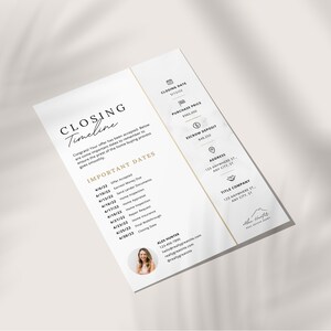 Real Estate Agent Closing Timeline | Gold Luxury Realtor Template ...