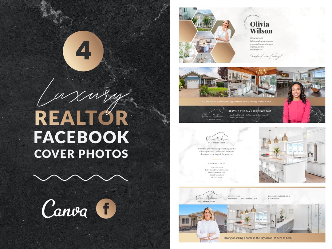 Real Estate Agent Facebook Cover Photo Realtor Cover Gold - Etsy