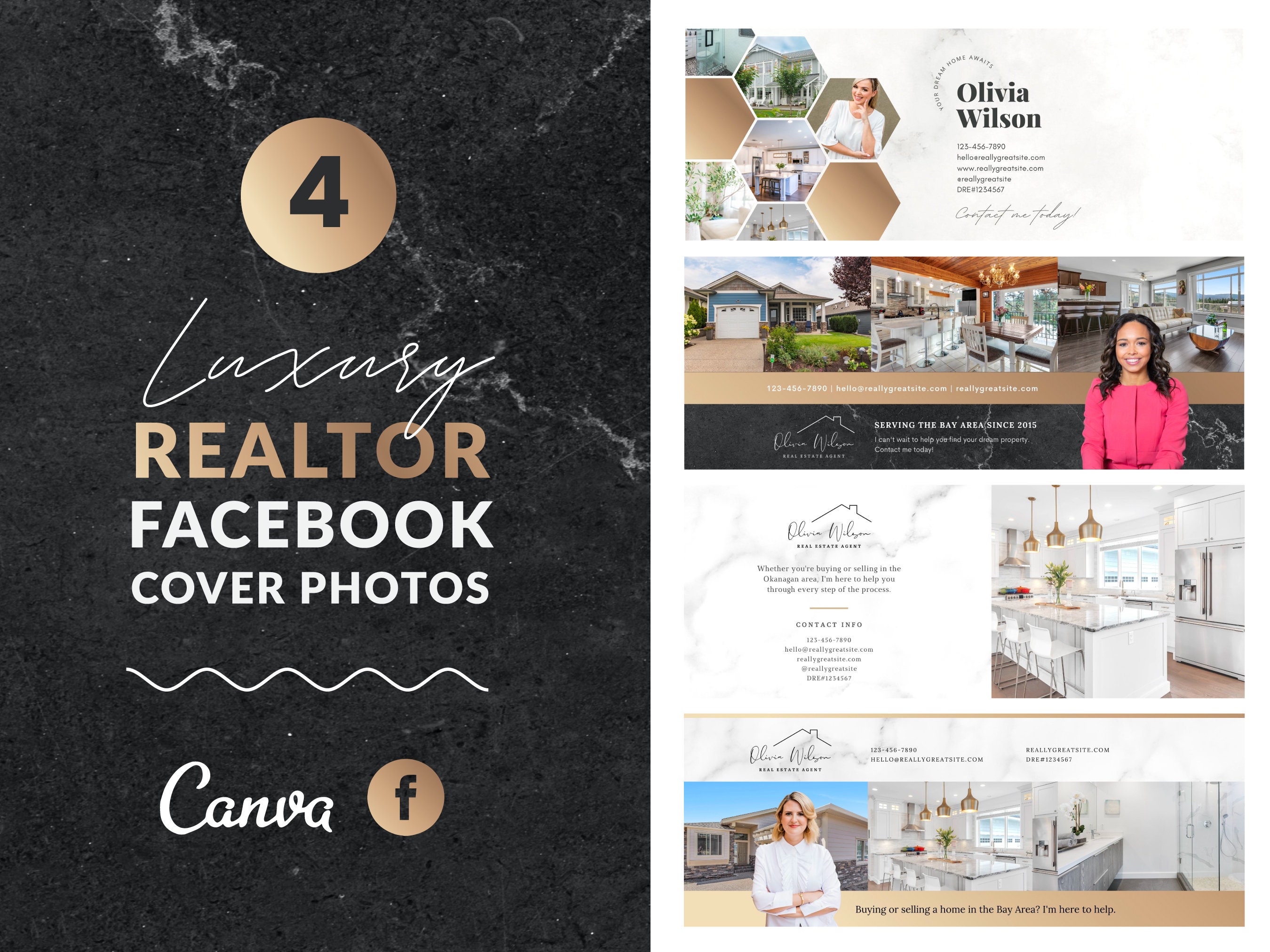 Real Estate Agent Facebook Cover Photo | Realtor Cover, Gold Luxury ...