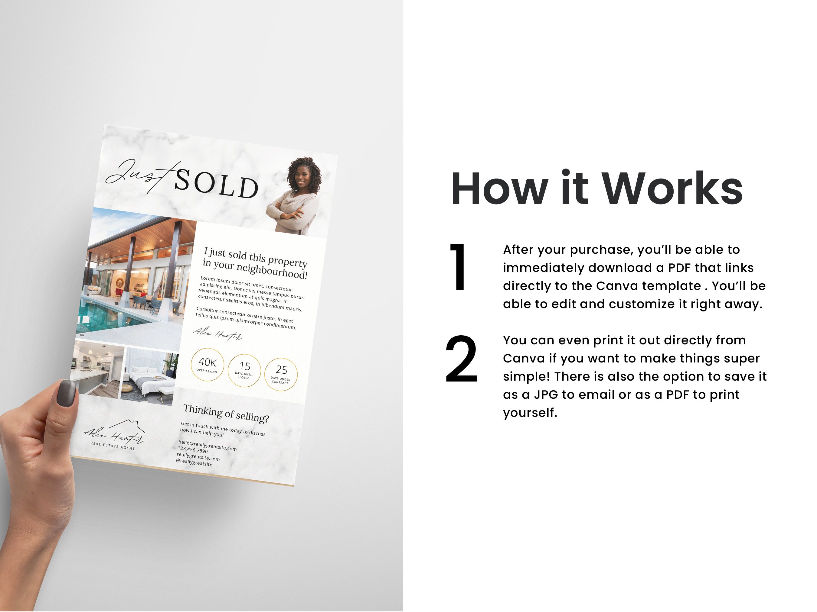 Real Estate Agent Just Sold Flyer | Gold Luxury Realtor Template ...