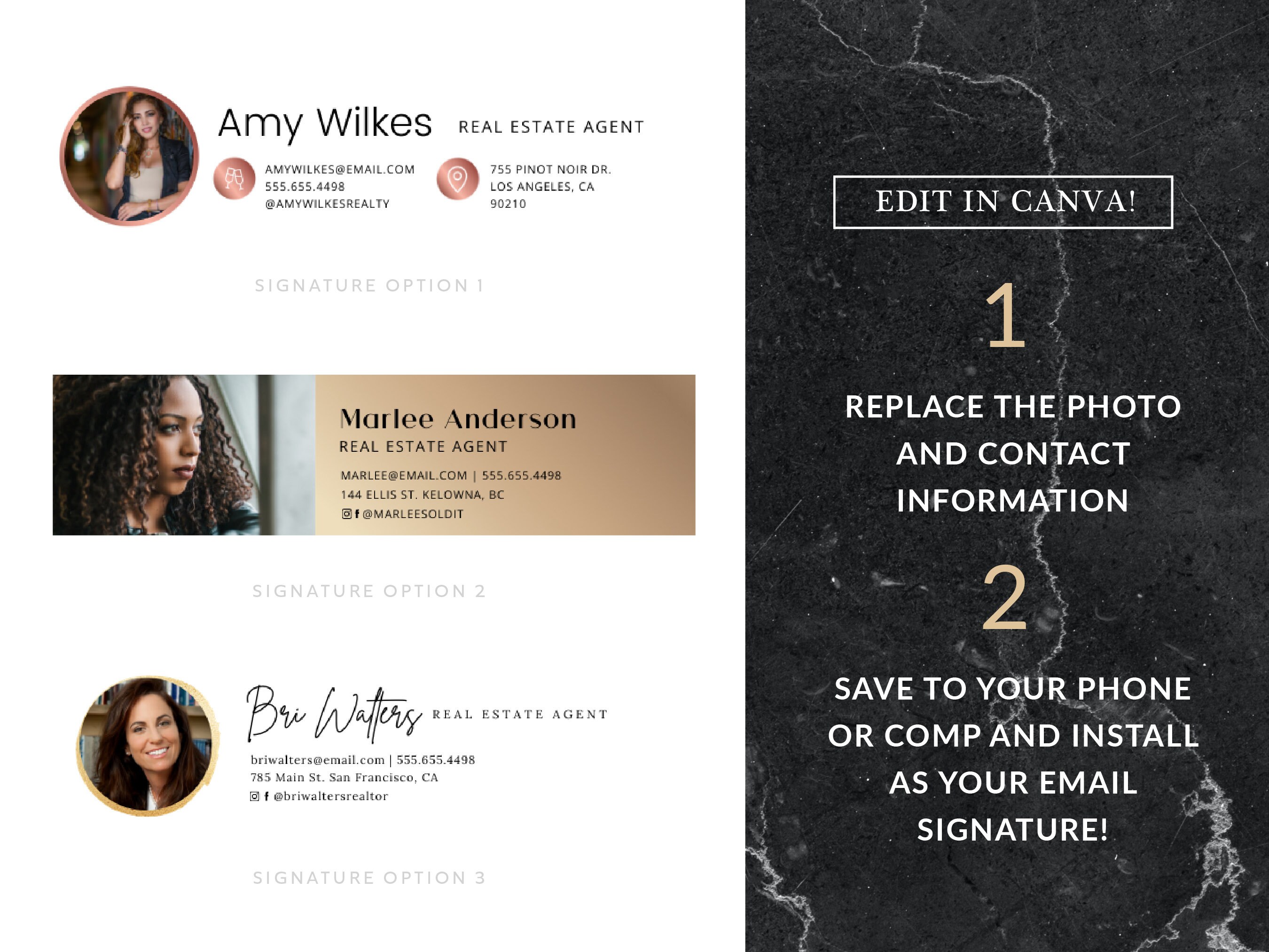 Realtor Email Signature Templates Realtor Branding Realtor | Etsy