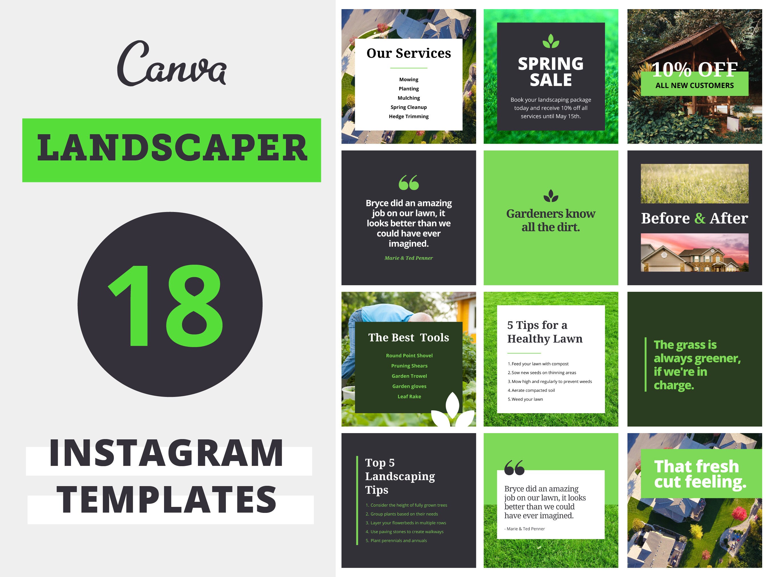 Landscaper Instagram Templates | Landscaping, Yardwork, Outdoors, Canva ...