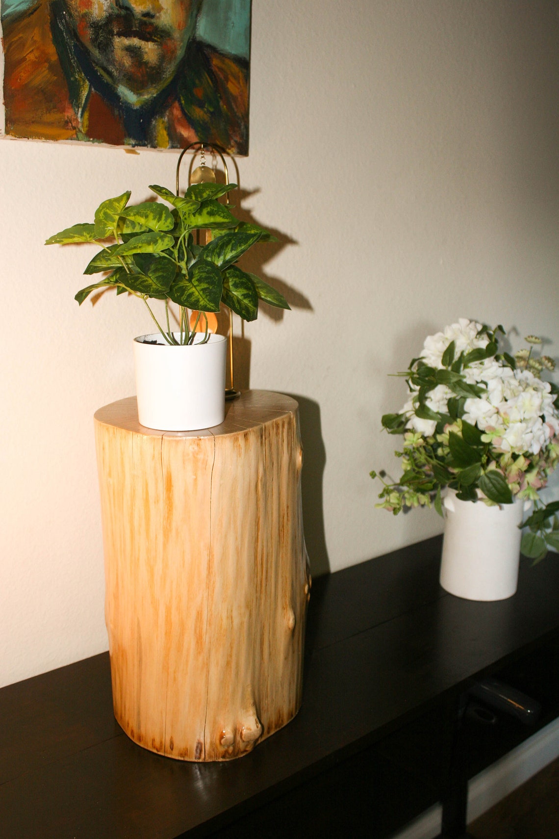 Wooden Tree Stump Side Table/elevation - Etsy